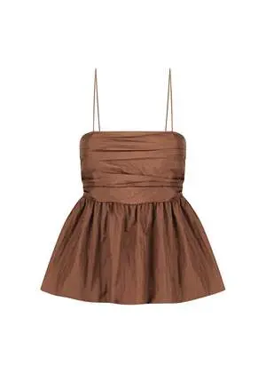 SWF Parachute Peplum Cami - Cocoa