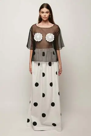 S/W/F BOUTIQUE - INTERNATIONAL Relaxed Split Maxi Skirt - Check Point