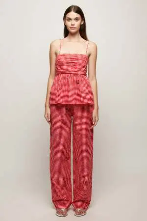 S/W/F BOUTIQUE - INTERNATIONAL Peplum Cami - Petal Check