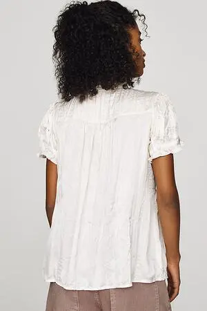 Anthropologie Ruffle Short Sleeve Blouse
