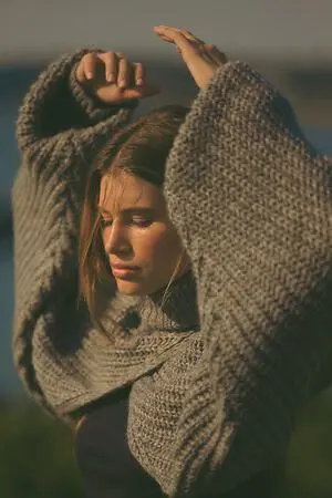 Anthropologie Cable-knit Draped Shrug