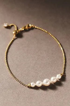 Nadri Bianca Graduated Pearl Bracelet - Gold