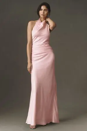 MARE MARE Isabella High-neck Maxi Dress - Pink
