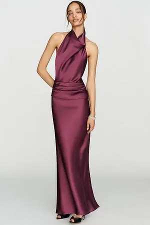 MARE MARE Isabella High-neck Maxi Dress - Raspberry