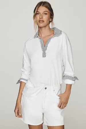 RAGABOND Studio Cotton Pstripe Contrast Polo Top