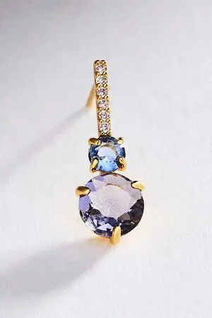 Anthropologie Pavé Bar Gemstone Drop Earrgs - Blue
