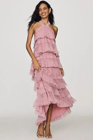Mac Duggal Mesh Halter Dress