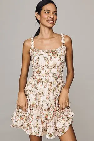 Mac Duggal A-le Ruffle Dress - Pink Pattern