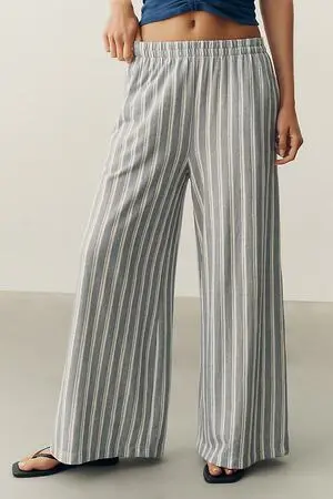 Z Supply Scout Striped Wide-leg Pants - Summer Stone