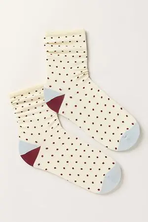 Anthropologie Sporty Dot Socks - Ivory