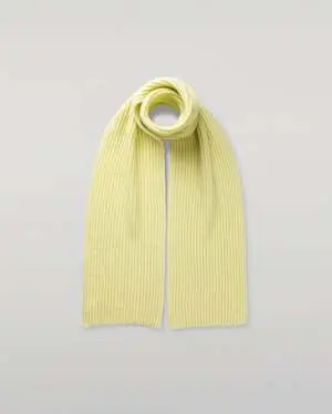 Johnstons Of Elgin Lovat Ribbed Cashmere Scarf - Yellow
