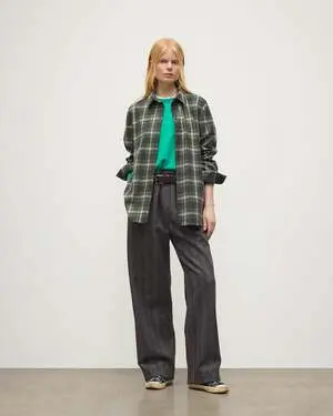 Johnstons Of Elgin Clanlass Plaid Wool & Cashmere Blend Overshirt