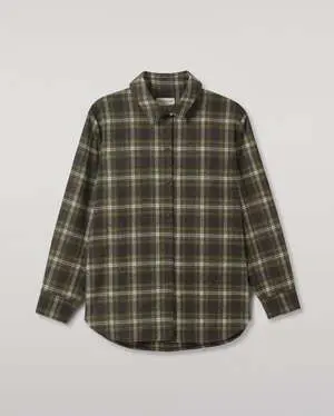 Johnstons Of Elgin Clanlass Plaid Wool & Cashmere Blend Overshirt