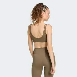 Adidas Optime Workout Twist Reversible Light Support Bra - Khaki Six