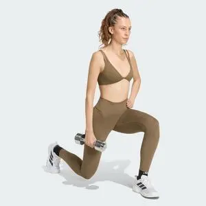 Adidas Optime Workout Twist Reversible Light Support Bra - Khaki Six
