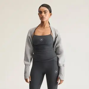 Adidas By Stella Mccartney Studio Sweatshirt Shrug Grey - Core Heather