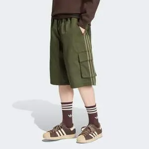 Adidas Adicolor Cotton Twill Cargo Shorts Dark Green - Night Cargo