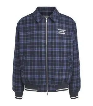 Drole De Monsieur Check Flannel Slogan Jacket