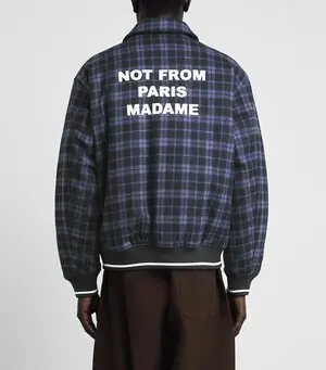 Drole De Monsieur Check Flannel Slogan Jacket