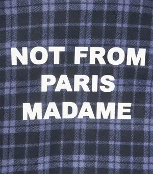 Drole De Monsieur Check Flannel Slogan Jacket