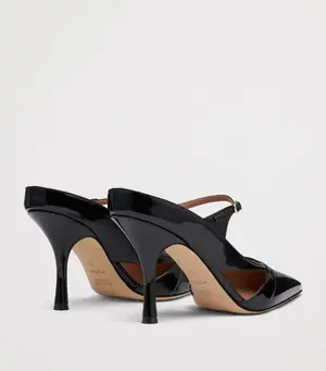 MALONE SOULIERS Patent Leather Patty Heeled Mules 90
