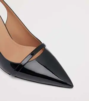MALONE SOULIERS Patent Leather Schiffer Slingback Pumps 70