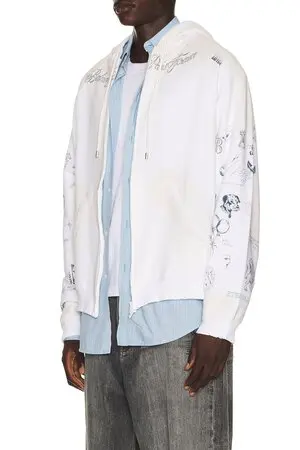Balenciaga Raglan Zip Up Hoodie