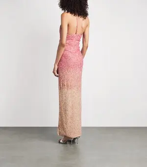 Rachel Gilbert Embellished One-shoulder Gown