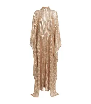TALLER MARMO Sequinned Deserto Maxi Kaftan Dress - Metallic