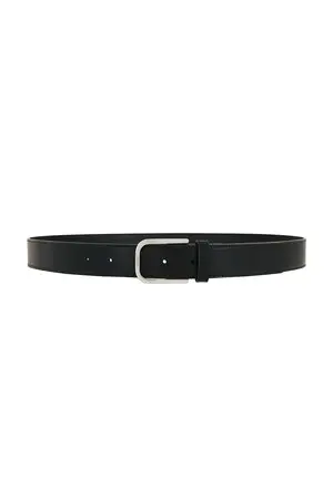 Saint Laurent Minimalist Buckle Leather Belt - Black