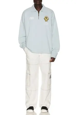 Off-White Offline Team Fleece Polo In Blue