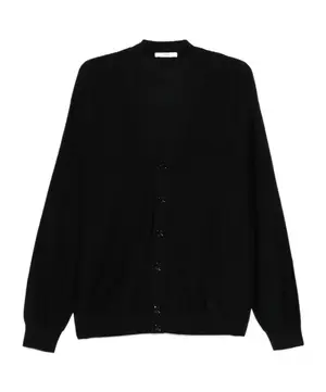 LEMAIRE Long Sleeved Buttoned Cardigan - Black