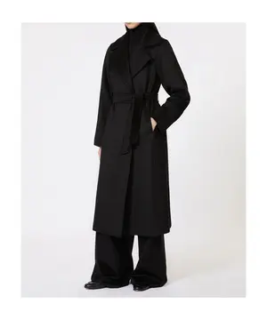 Max Mara Manuela Belted Wrap Coat - Black