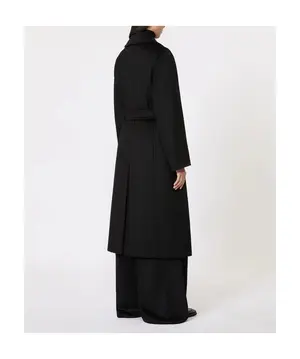 Max Mara Manuela Belted Wrap Coat - Black
