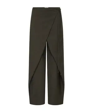 ST. AGNI Piping Drawstring Casual Pants - Grey