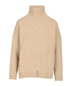Max Mara Borgia Turtleneck Knitted Sweater - Beige