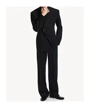 Saint Laurent Fluid Pants In Striped Crepe