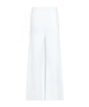Max Mara Viscose Crepe Trousers - White