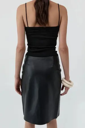 ST. AGNI Piping Tie-waist Skirt