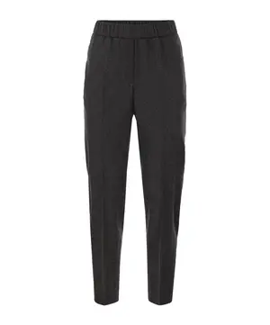 Peserico Elastic-waist Casual Trousers - Anthracite