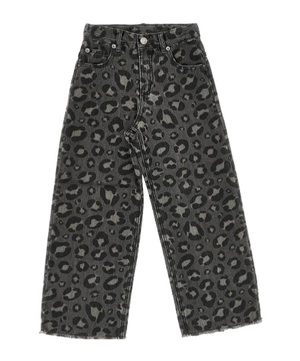 DOUUOD Leopard Print Frayed Hem Jeans - No