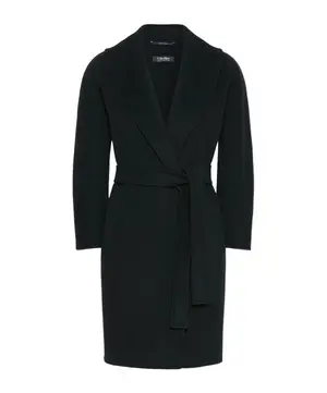 Max Mara Messi Long-sleeve Coat - Black