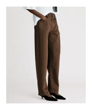 Loulou De Saison Samur Organic Denim Boyfriend Jeans - Brown