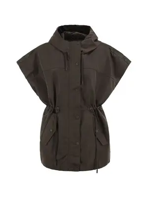 Max Mara Quilted Hooded Gilet - Mud