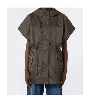 Max Mara Quilted Hooded Gilet - Mud