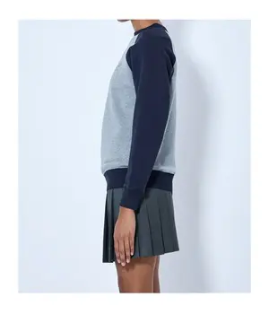 Miu Miu Raglan Sleeve Logo Embroidered Sweatshirt - Grey Blue