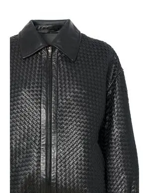 MANOKHI Woven Leather Jacket