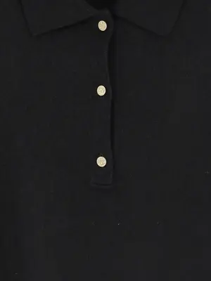 Max Mara Smpomposa Knitted Polo Shirt - Black