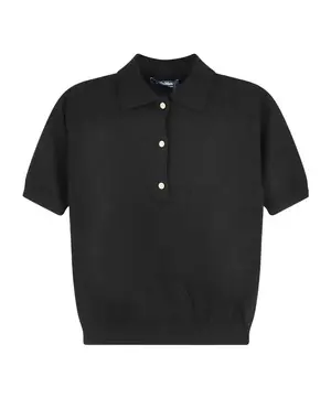 Max Mara Short-sleeved Knitted Polo Shirt - Black