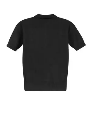 Max Mara Short-sleeved Knitted Polo Shirt - Black